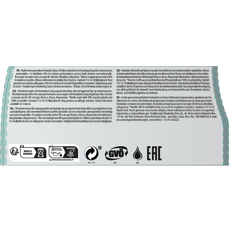 Quartz EV3R 10W-40 5L - Eboutique TotalEnergies