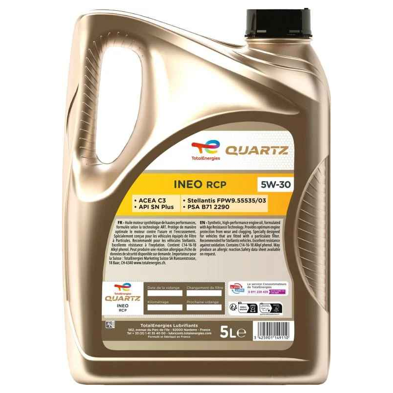 Quartz Ineo RCP 5W-30 5L - Eboutique TotalEnergies