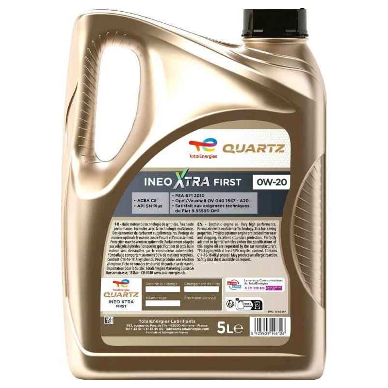 Huile moteur 0W-20 Quartz Ineo 5L - E-Boutique TotalEnergies ...