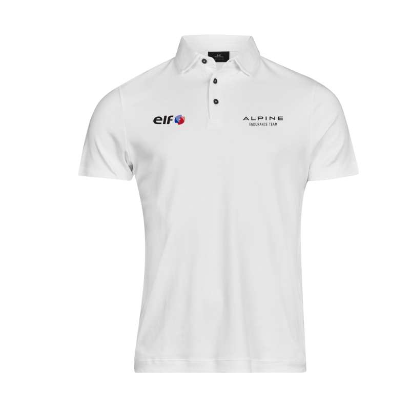 Polo Officiel Alpine x Elf Blanc 2026 | Supima® Alpine Endurance Team ...